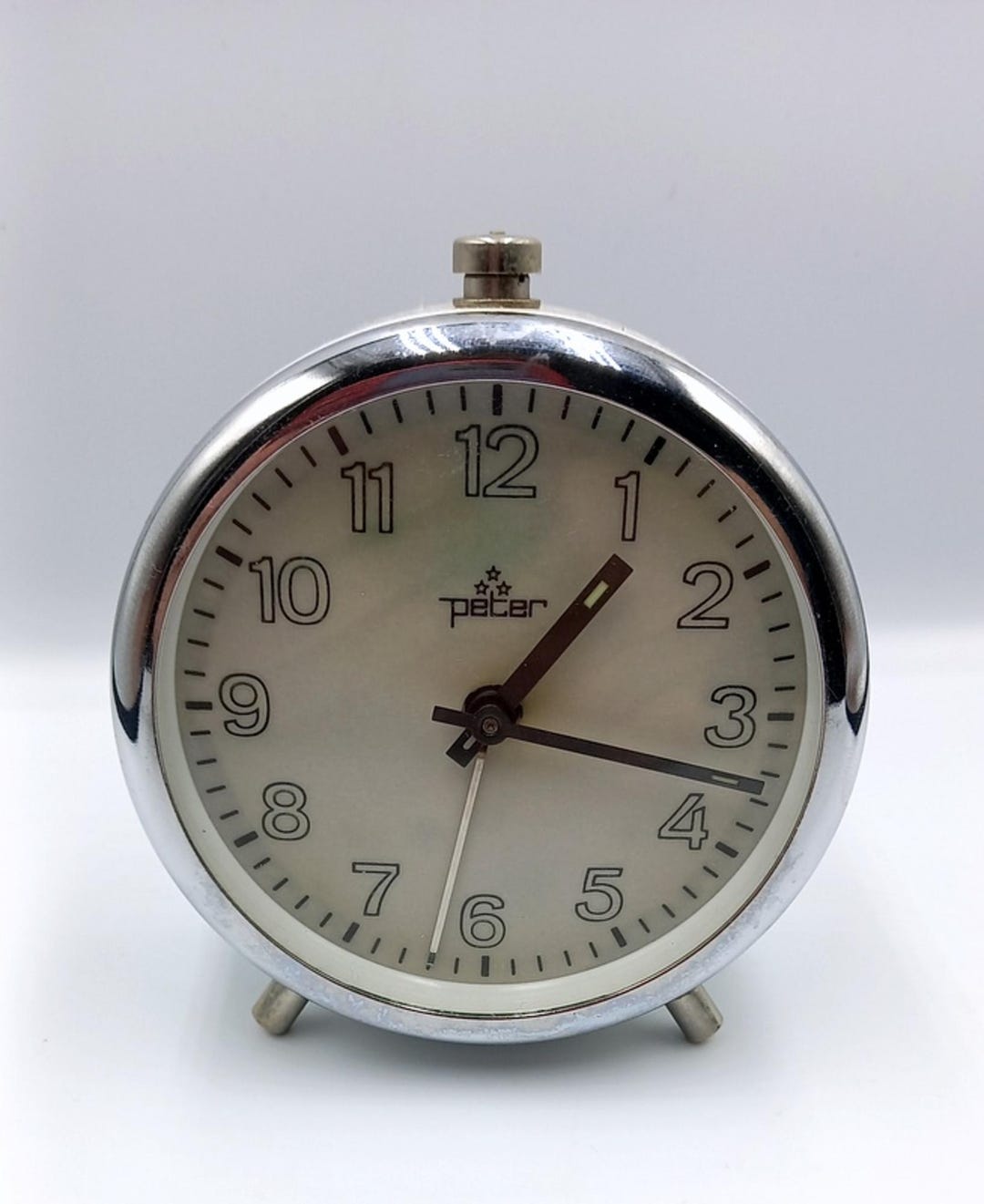 Vintage NOS Peter Mechanical White Alarm Table Clock - Etsy