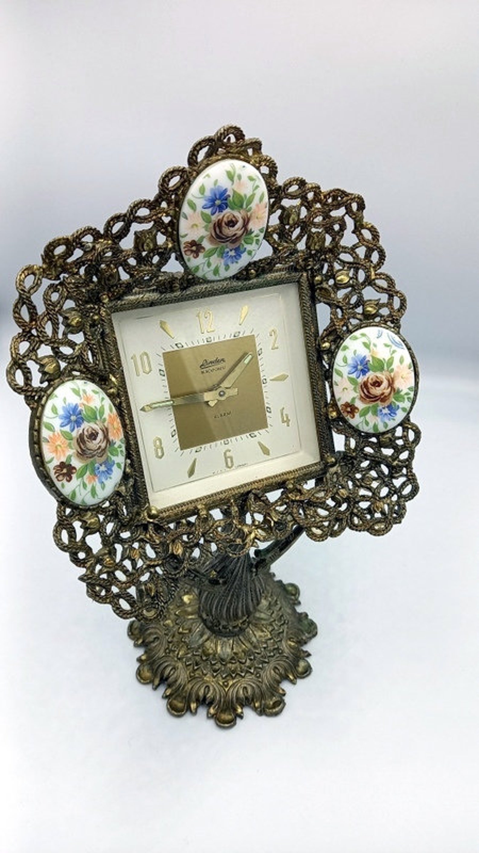 Vintage Table Clock, W. Germany Table Clock, Linden Blackforest Clock ...