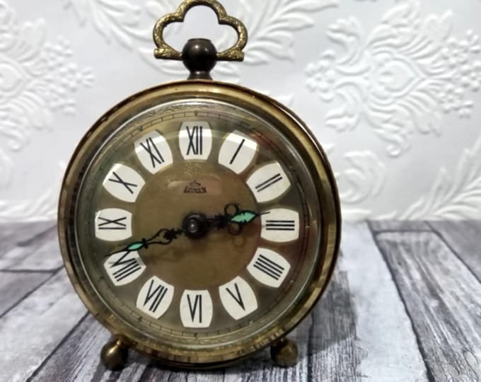 Vintage Lumen Alarm Clock Mechanical West German With Latin Numbers - Etsy