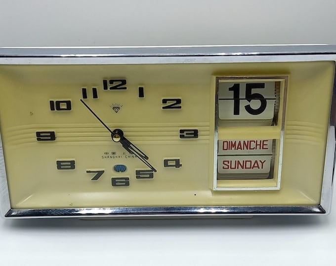 Vintage Shanghai Flip Calendar Clock: Retro Table Alarm - Etsy