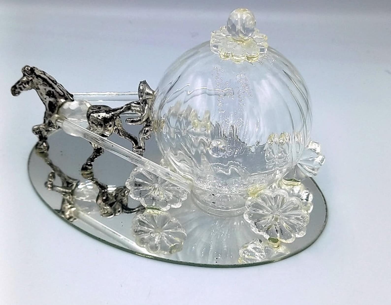 Cinderella Glass Carriage With Horse, Doll Horse and Carriage, Antique ...