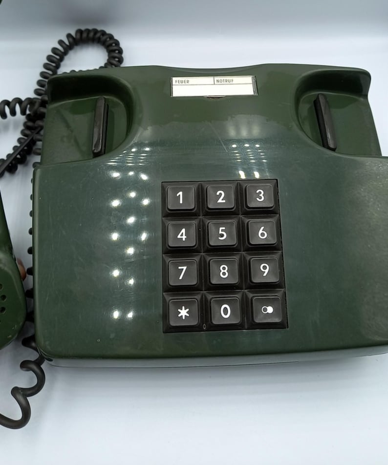 Vintage Telephone Green Color From Germany, Telephone Post Fetap 0111 ...