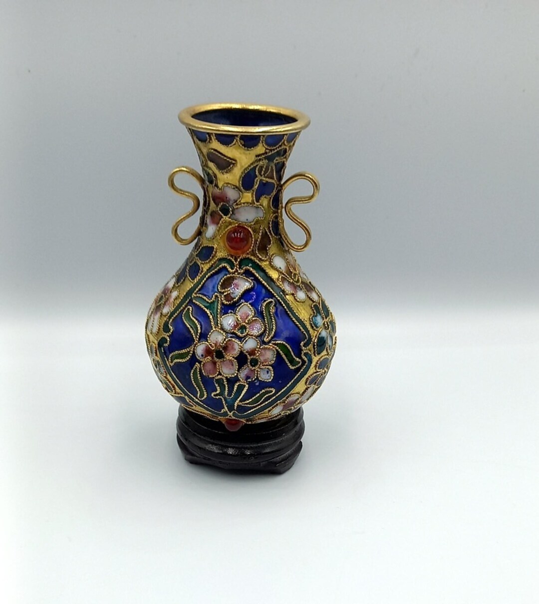 Vintage Miniature Cloisonne Floral Decoration Vase - Etsy