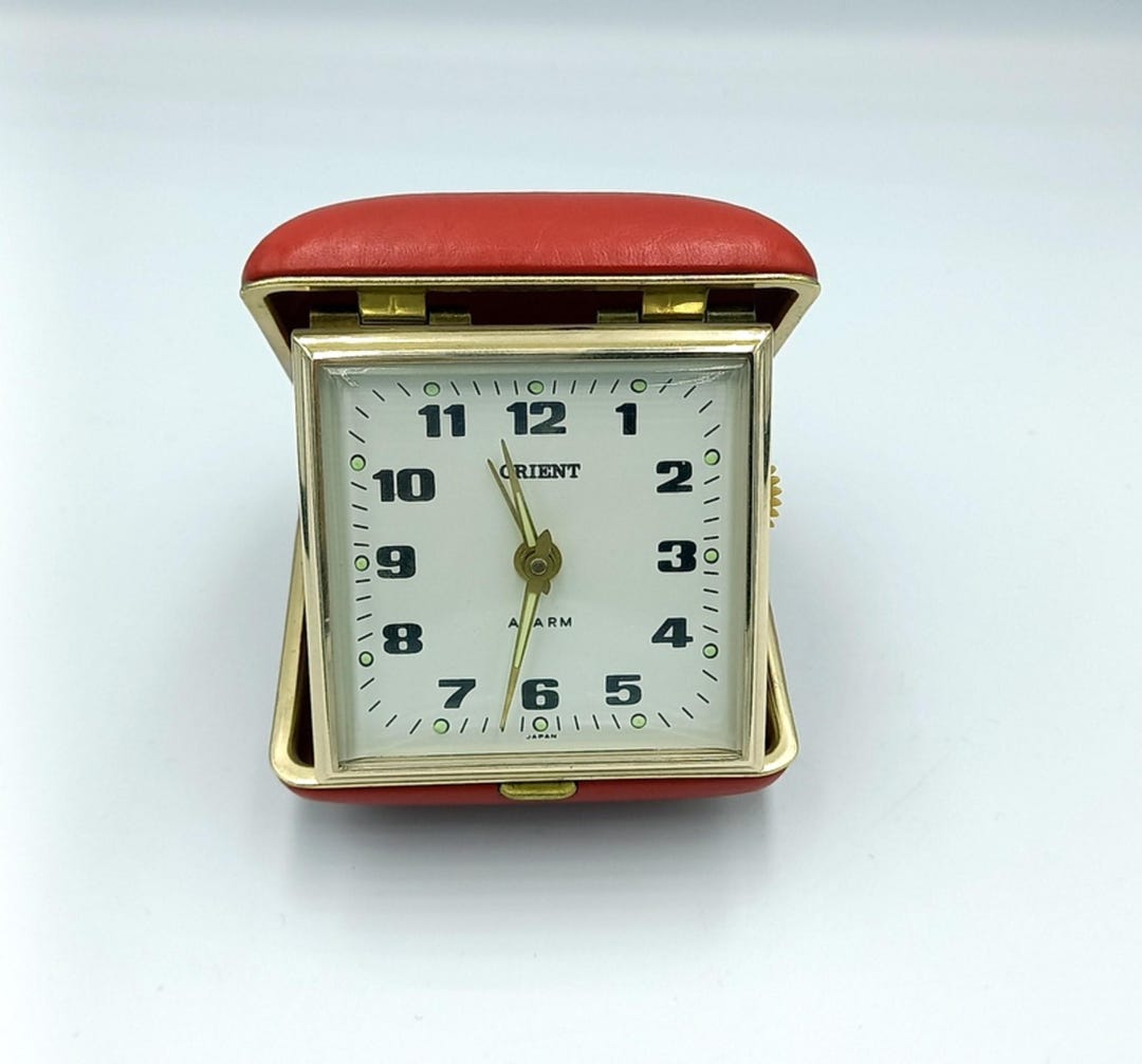 Vintage Orient Travel Clock in Red Case - Etsy