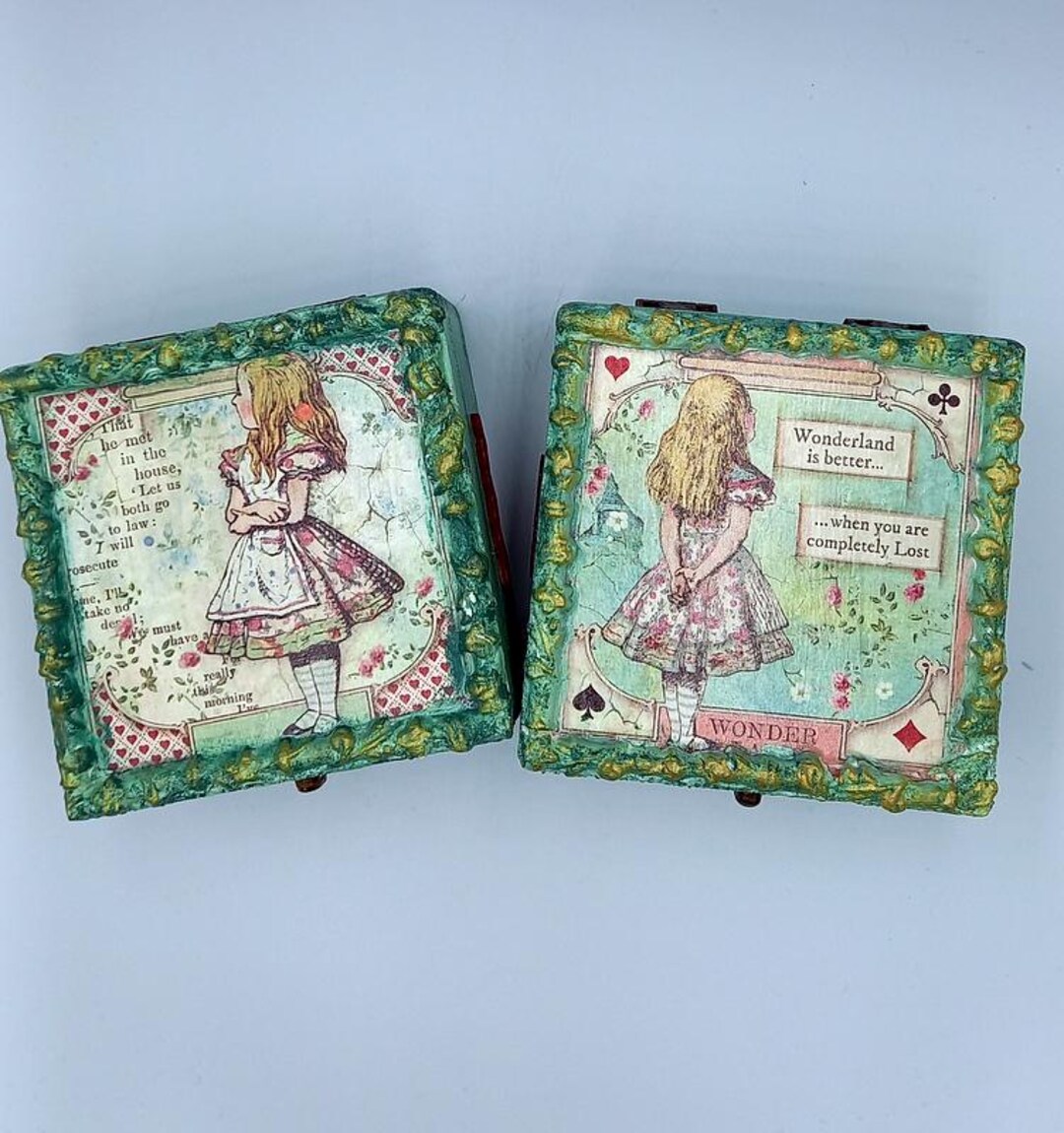 Wooden Small Boxes "alice in Wonderland" - Etsy