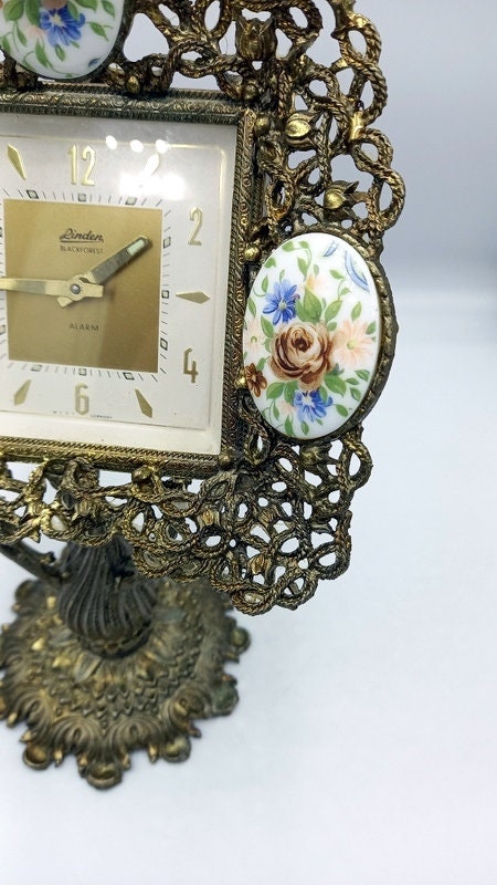 Vintage Table Clock, W. Germany Table Clock, Linden Blackforest Clock ...