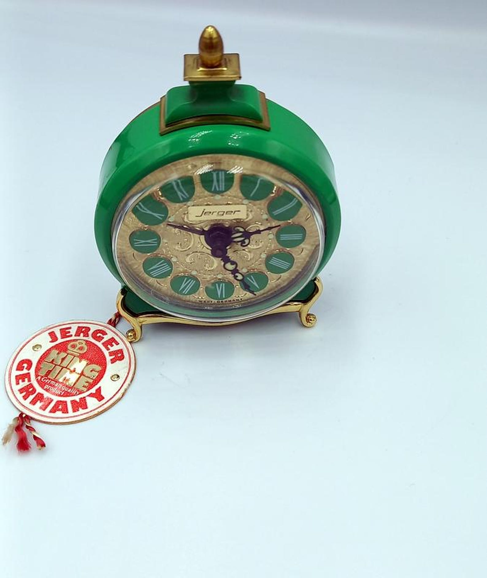 Vintage Desk W. Germany Alarm Clock, Vintage Jerger Green Alarm Clock ...