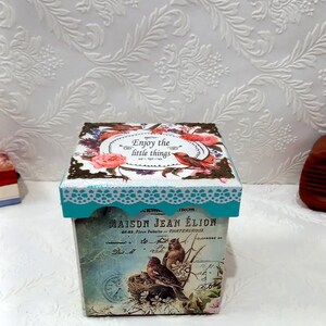 Box Cubic Featuring Birds With the Message "enjoy Little Things - Etsy