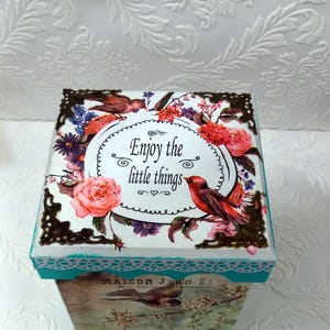 Box Cubic Featuring Birds With the Message "enjoy Little Things - Etsy