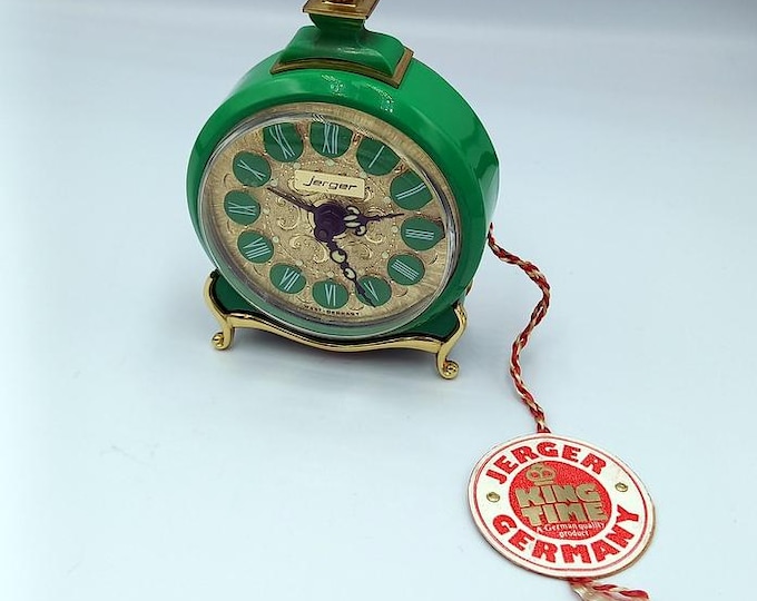 Vintage Desk W. Germany Alarm Clock, Vintage Jerger Green Alarm Clock ...