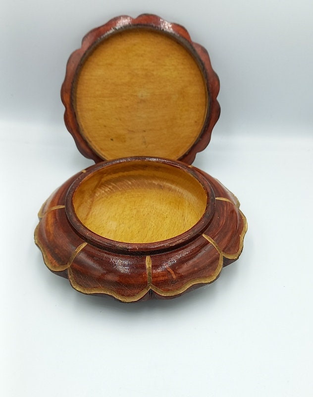 Curved Wooden Box/mandala Design, Ornamental Storage Box, Decorative ...