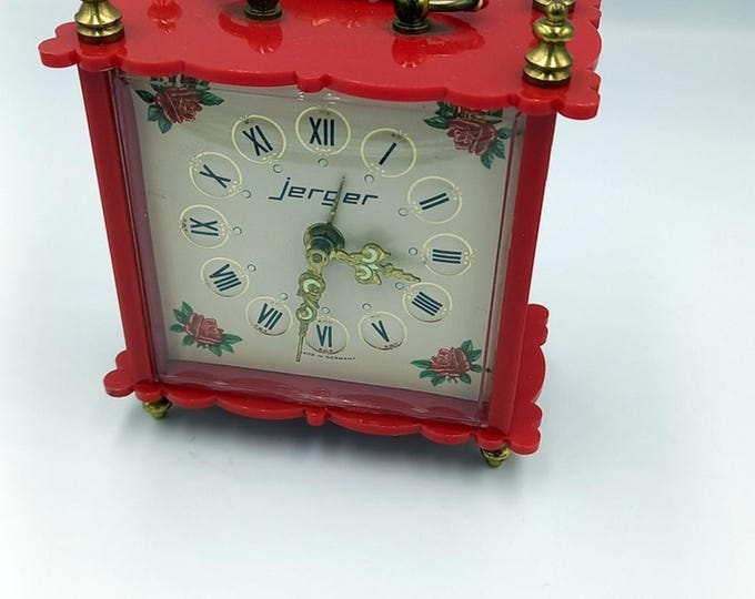 Jerger Vintage Clock NOS, Red Alarm Table Clock Made in West Germany - Etsy