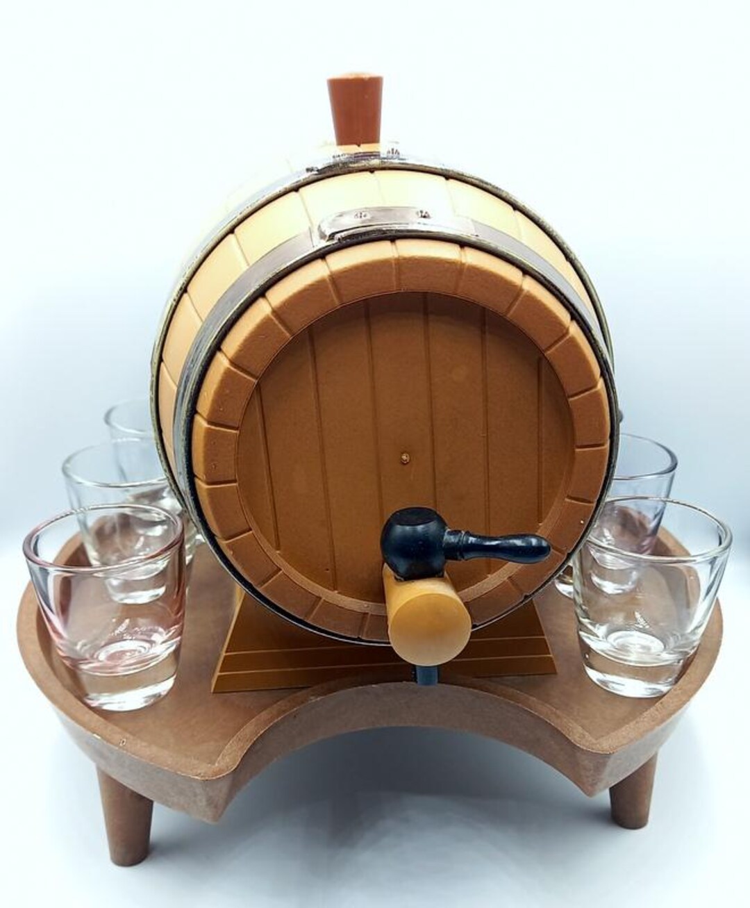 Vintage Liquor Barrel With Six Miniature Snap Glass - Etsy