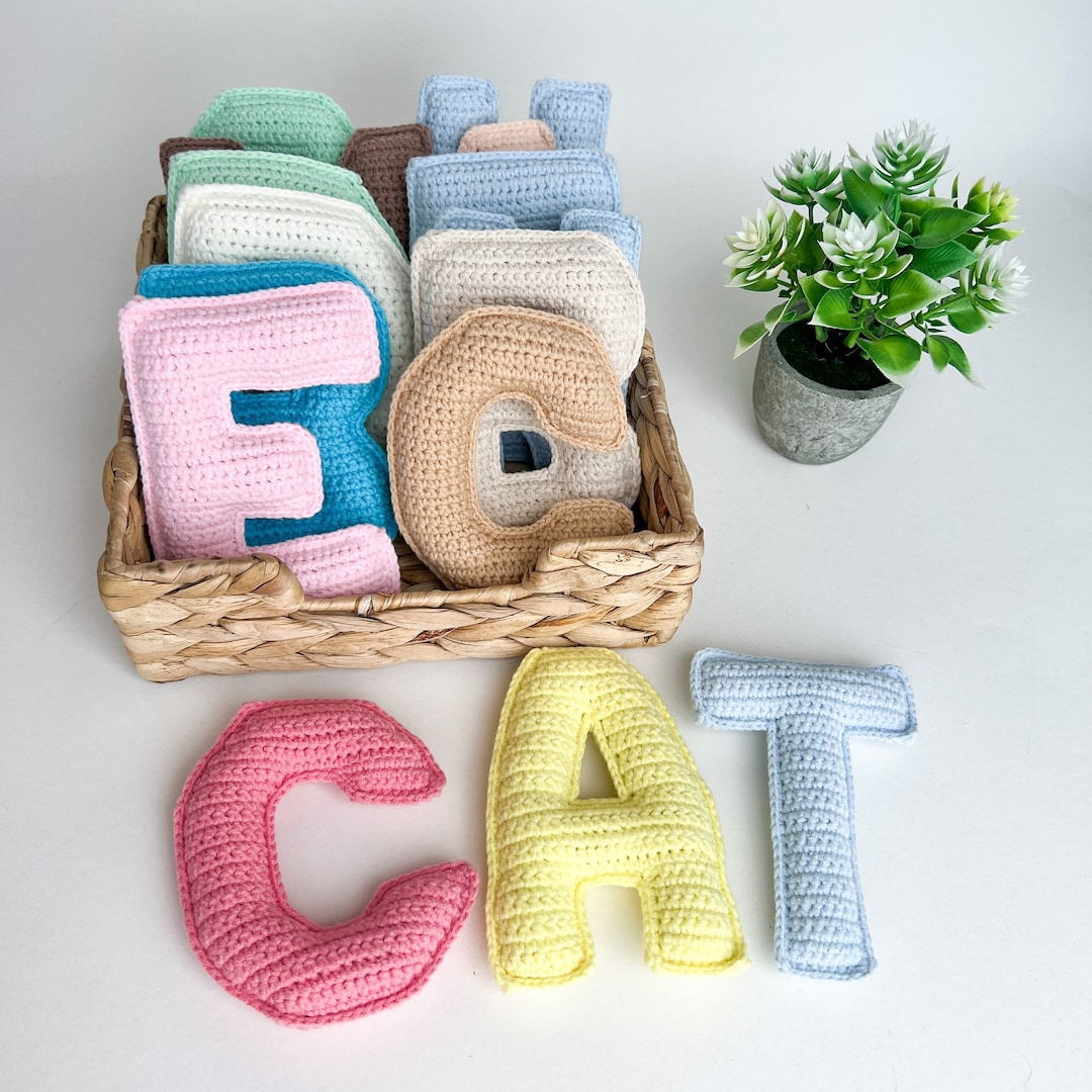 Crochet Soft Letter Ornament: Montessori ABC Learning, Custom Name ...