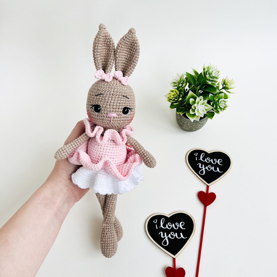 Crochet Bunny Ballerina Doll, First Birthday Girl Gift Ballerina Baby ...