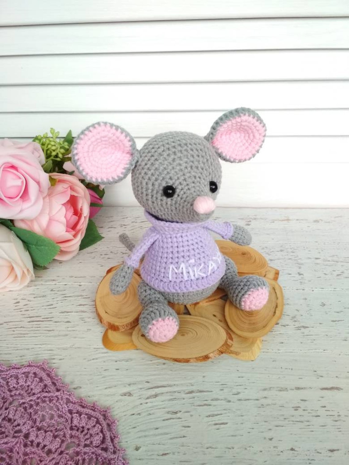 Personalization Crochet mouse toy Crochet mouse stuffed | Etsy