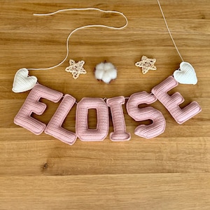Personalised Name Garland Nursery Baby Shower Gift, Crochet Star Cloud ...
