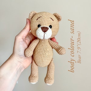 First Teddy Bear Crochet Toy Set, Personalized Stuffed Teddy Bear Baby ...
