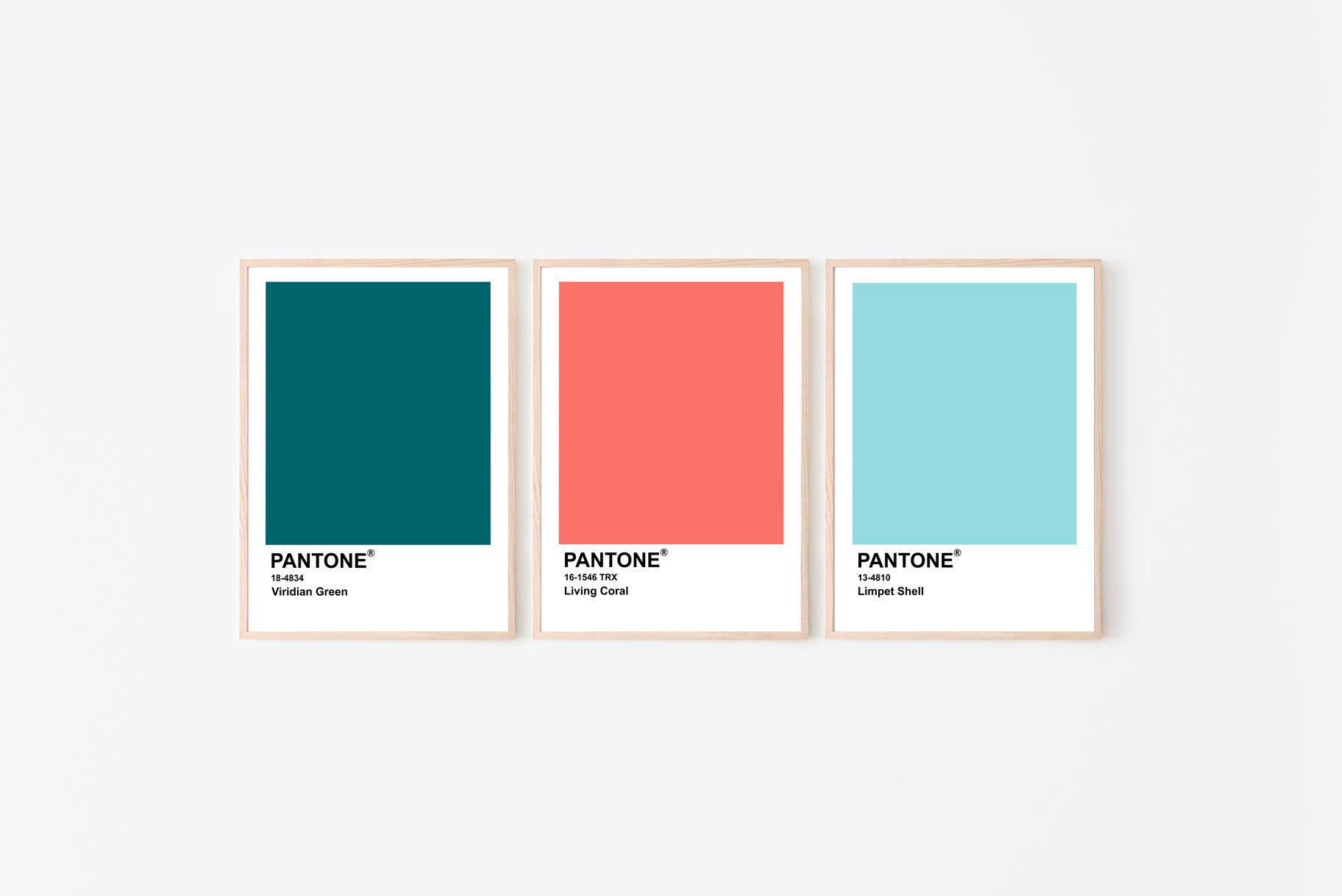 PANTONE 2019 posterSet of 3 Pantone posters Living Coral | Etsy