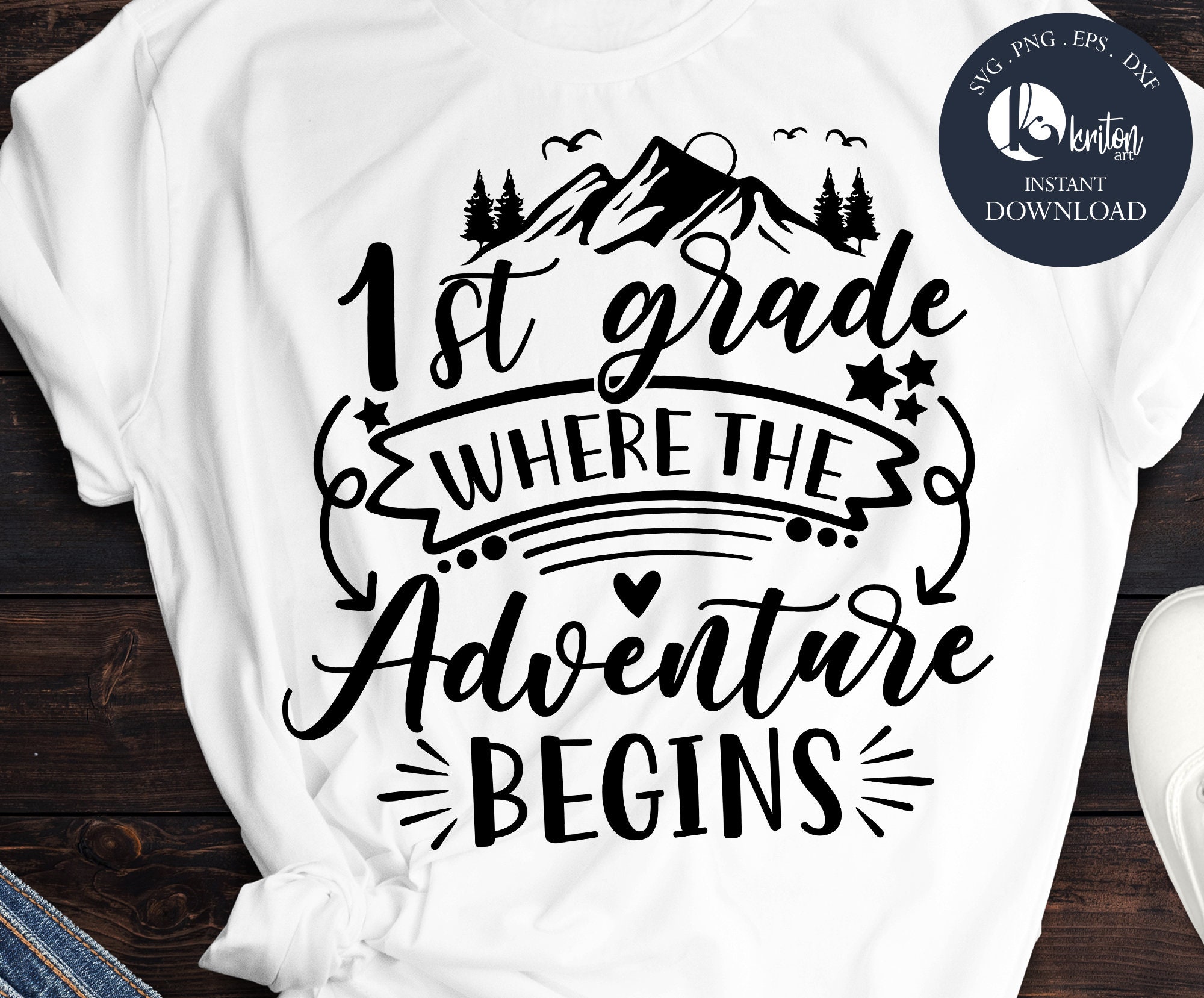 1st Grade Let The Adventure Begin SVG Back To School Cut Files For ...