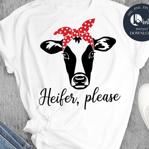 Heifer Svg Png Eps Dxf Cow With Bandana Svg Cow Head Bandana - Etsy