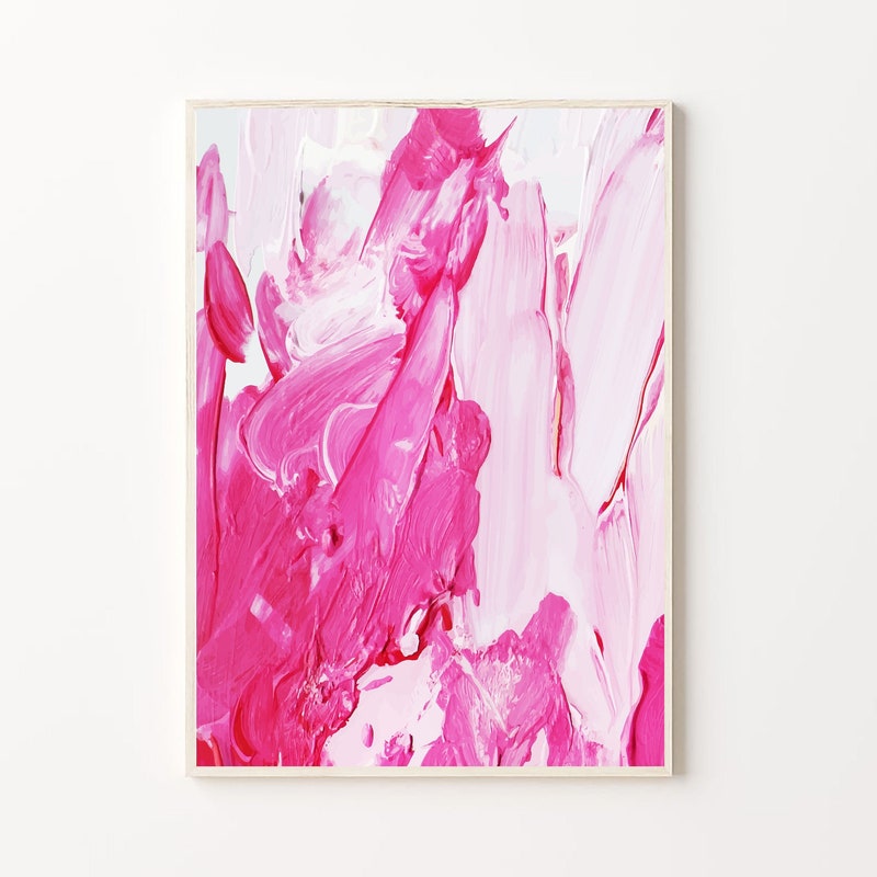 Pink Abstract Art - Etsy