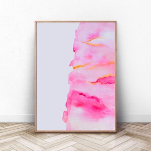 Pink Painting Set of 3 Prints | Hot Pink Wall Art | Pink Aesthetic Wall ...