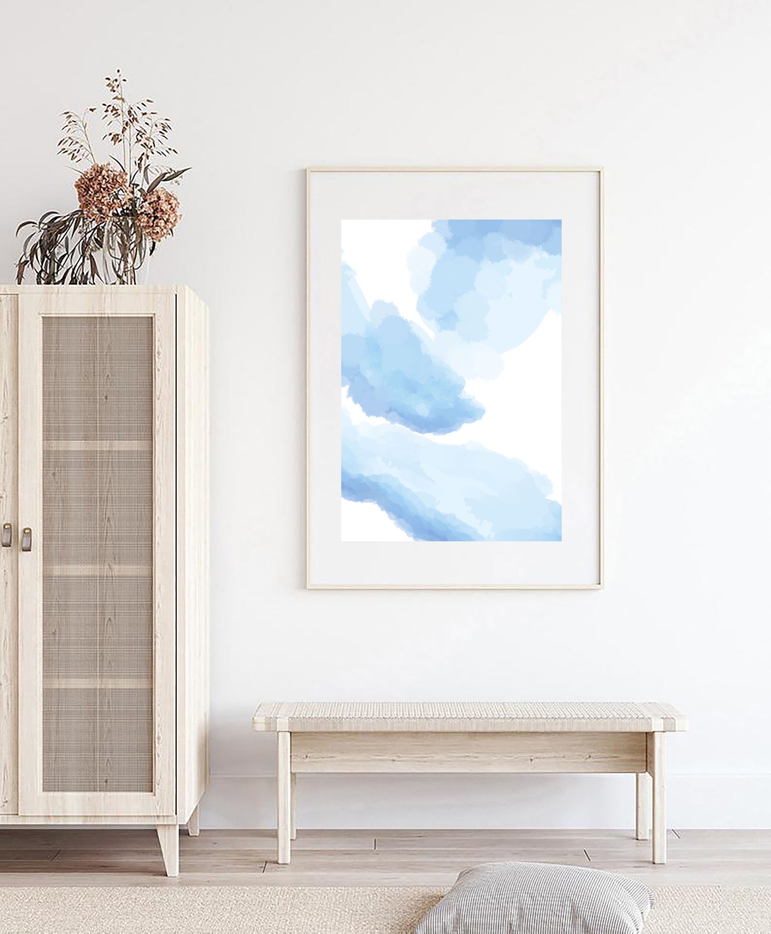 Light Blue Abstract Painting Print Calming Watercolour | Etsy