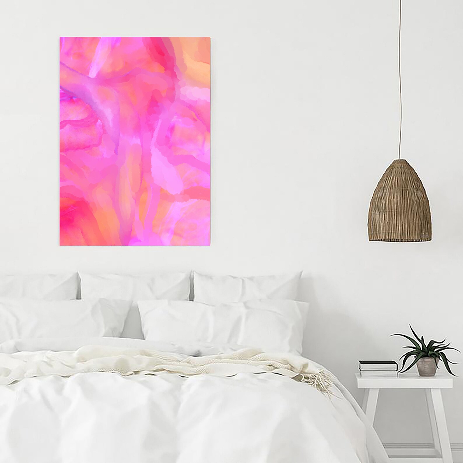 Pink Wall Art Hot Pink Poster Pink and Orange Print | Etsy