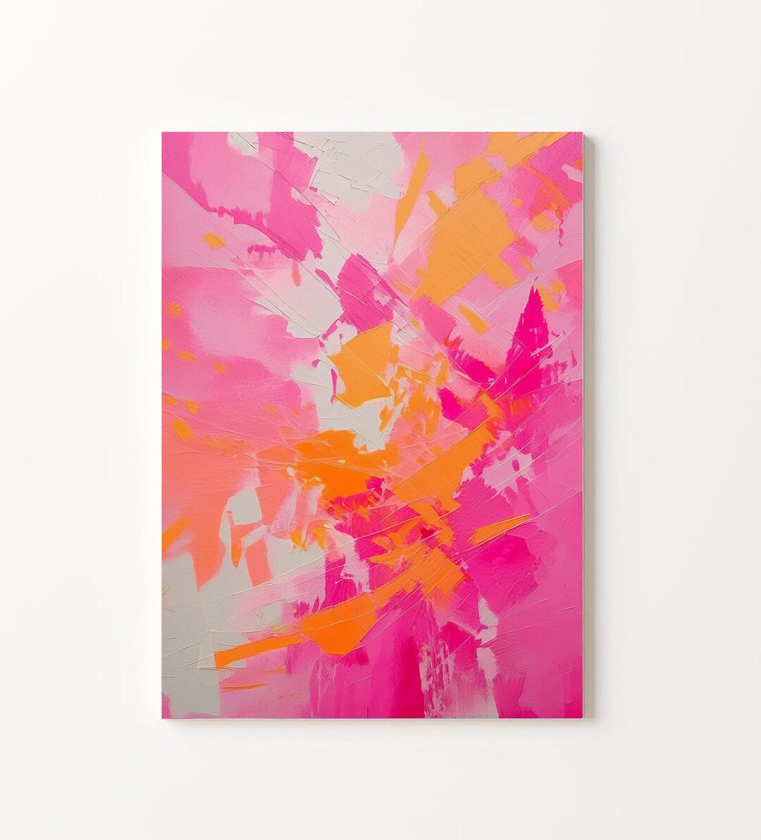Bright Pink Art Print for Wall | Pink and Orange Wall Art | Hot Pink ...