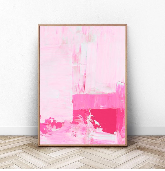 Pink Painting Print Hot Pink Wall Art Abstract Hot Pink - Etsy