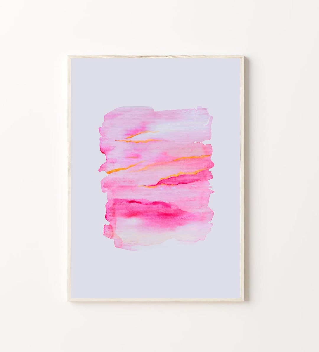 Pink Watercolour Painting | Pink Japandi Poster | Pink Minimalist ...