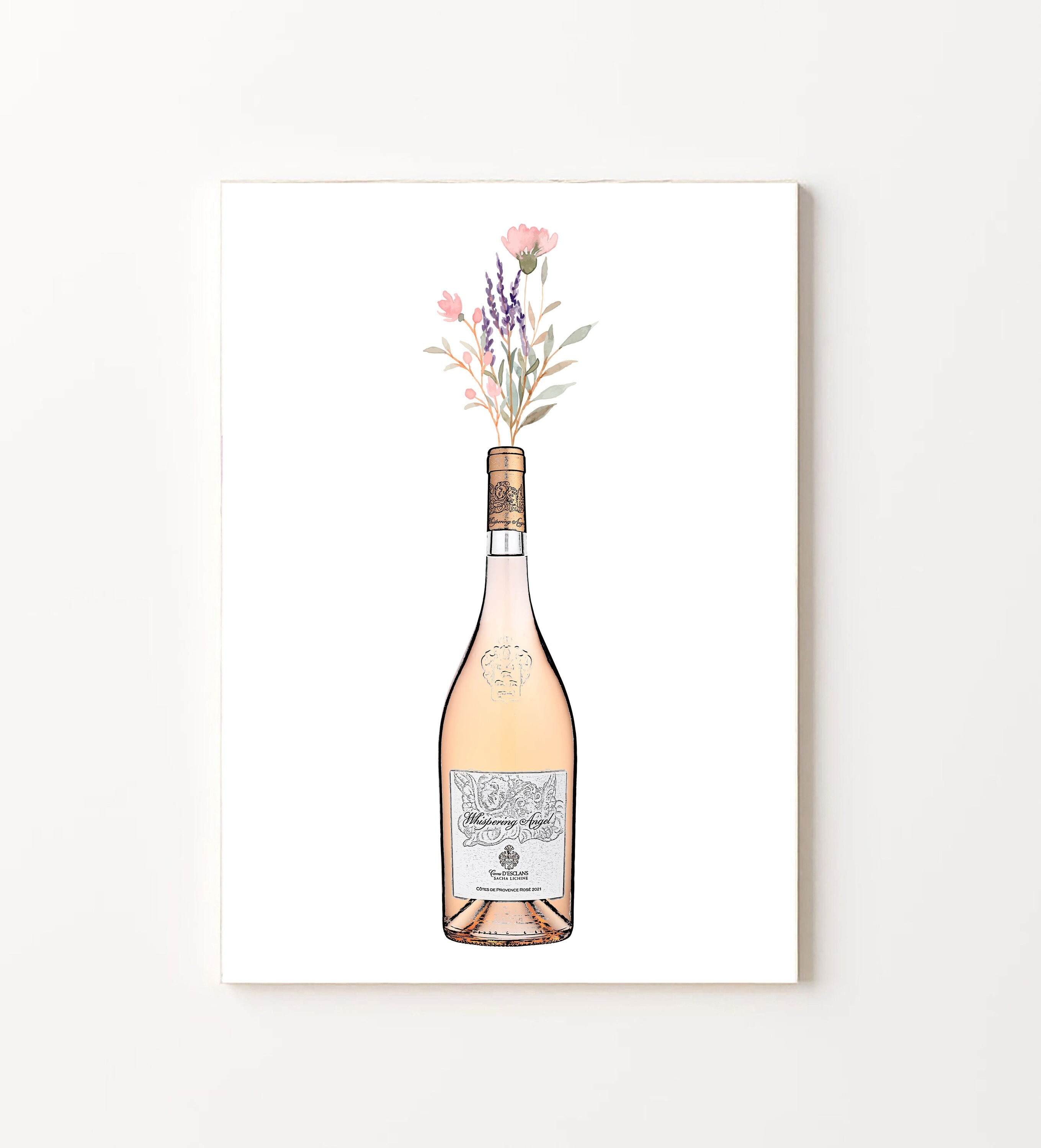 Whispering Angel Poster Rose Wine Wall Art French Wine Art - Etsy