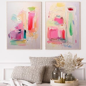 Pastel Abstract Art | Set of 2 Prints | Dreamy Colours Prints | Preppy ...