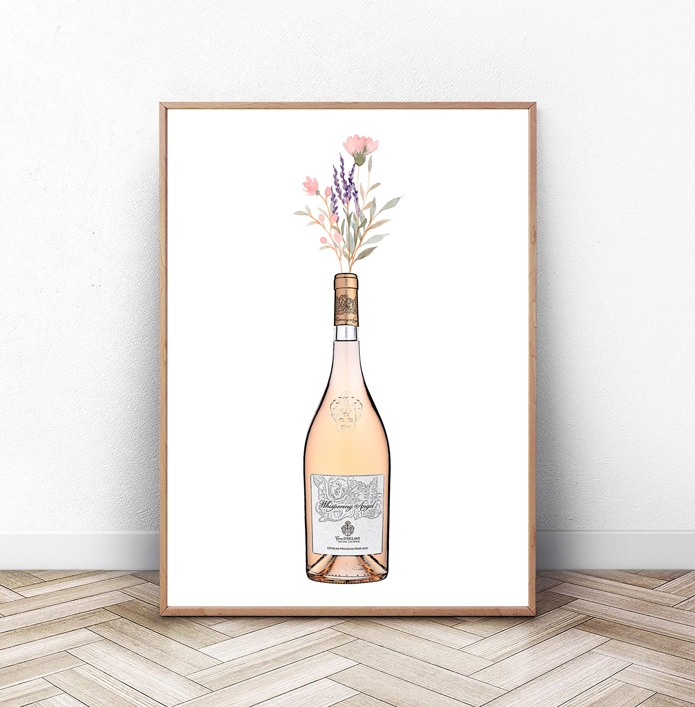 Whispering Angel Poster Rose Wine Wall Art French Wine Art - Etsy