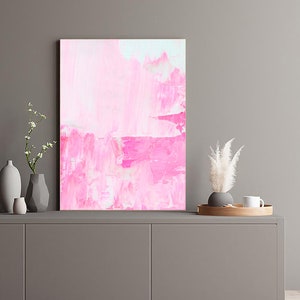 Light Pink Abstract Wall Art | Pink Painting | Pink Art Print | Pink ...