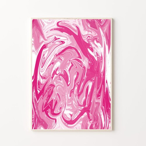 Printable Abstract Poster Large Wall Art Hot Pink Watercolor - Etsy