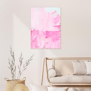 Light Pink Abstract Wall Art | Pink Painting | Pink Art Print | Pink ...
