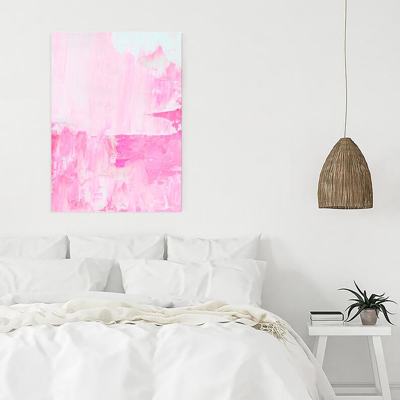 Light Pink Abstract Wall Art Pink Painting Pink Art Print - Etsy