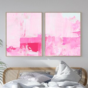 Hot Pink Wall Art Set of 2 Prints Set of 2 Pink Prints - Etsy