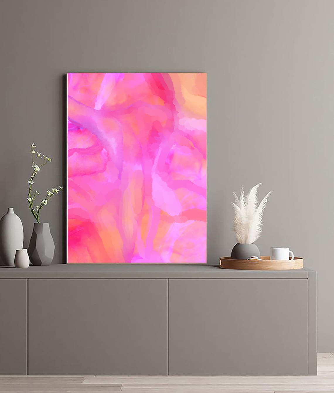 Pink Wall Art Hot Pink Poster Pink and Orange Print - Etsy
