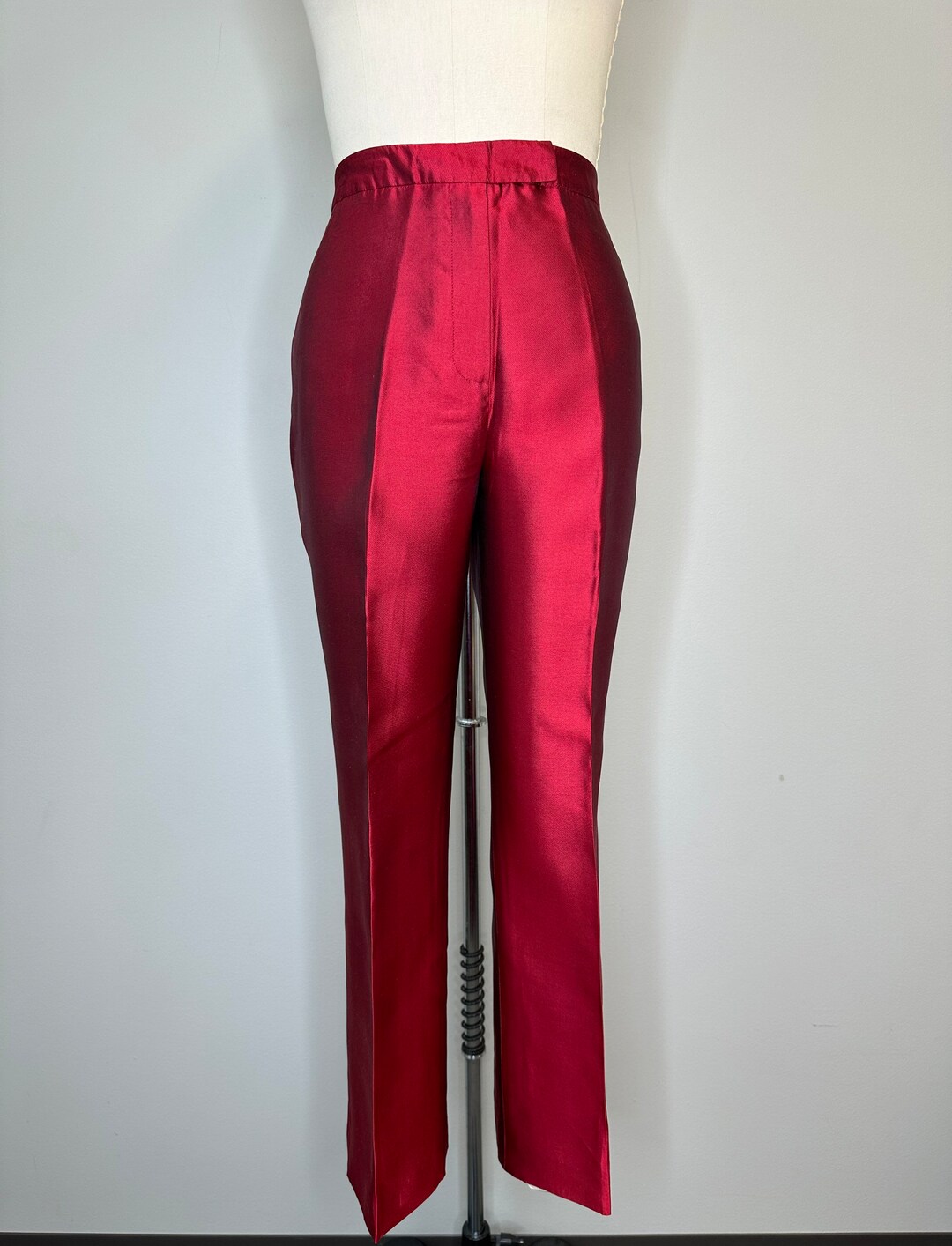 Candy Apple Red Silk Trousers - Etsy