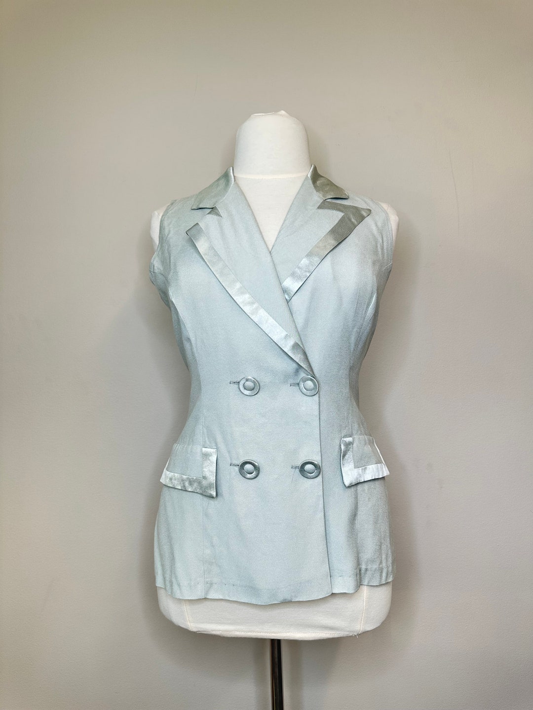 Vintage Mint Green Vest - Etsy