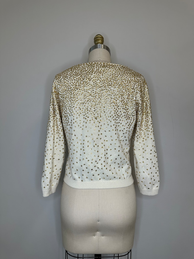Gold Sequins and Cream Cashmere Cardigan - Etsy