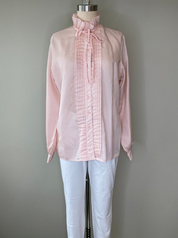 Vintage Pink & White Seersucker Blouse - Gem
