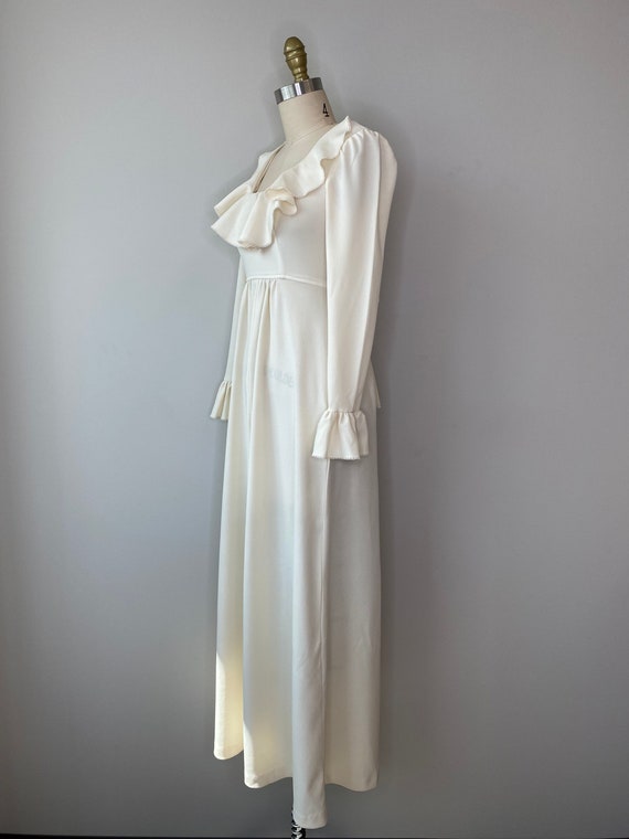 60s Cream Ruffle Maxi Dress - Gem