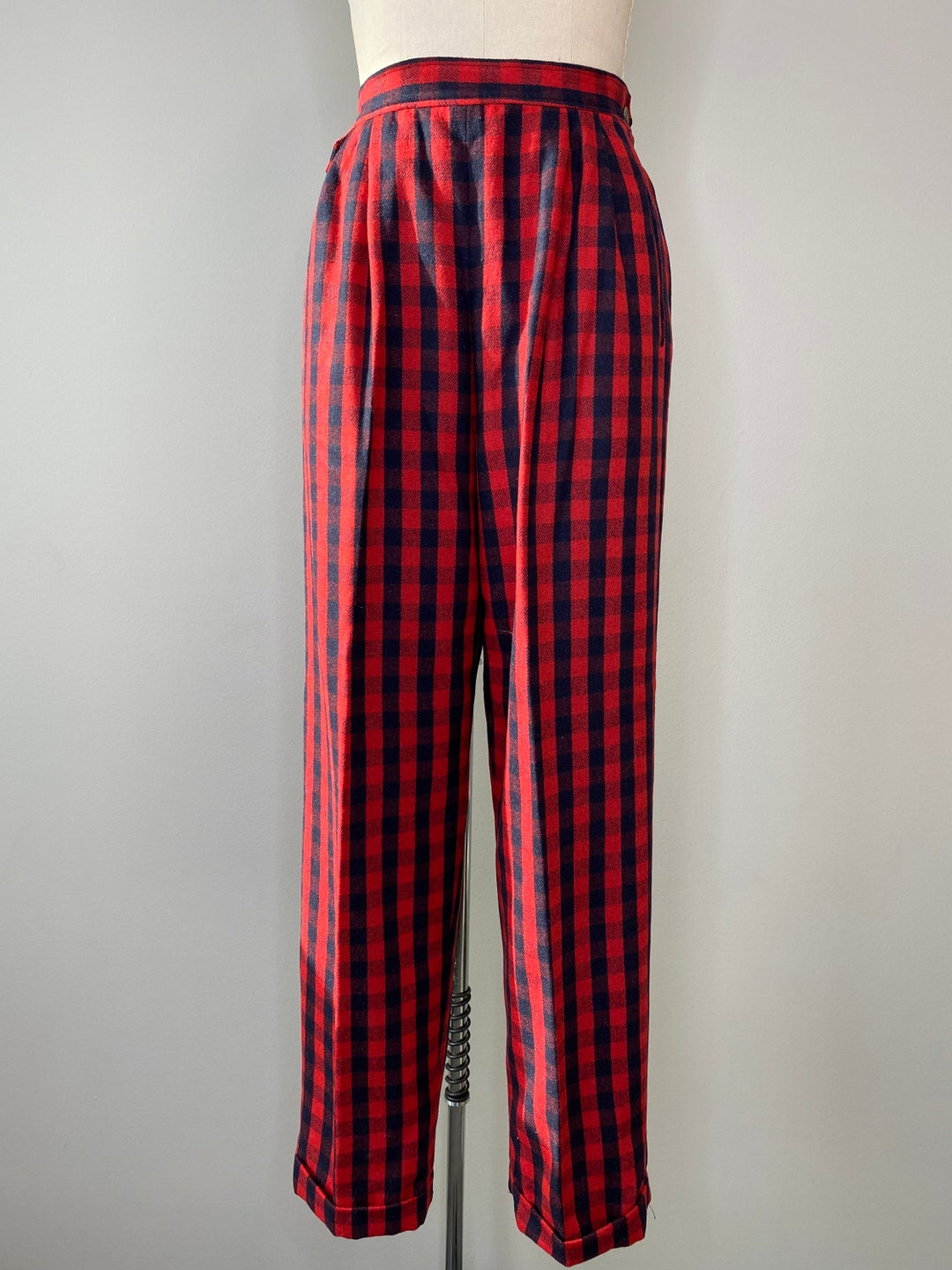 90s Vintage Buffalo Checker Trousers - Etsy