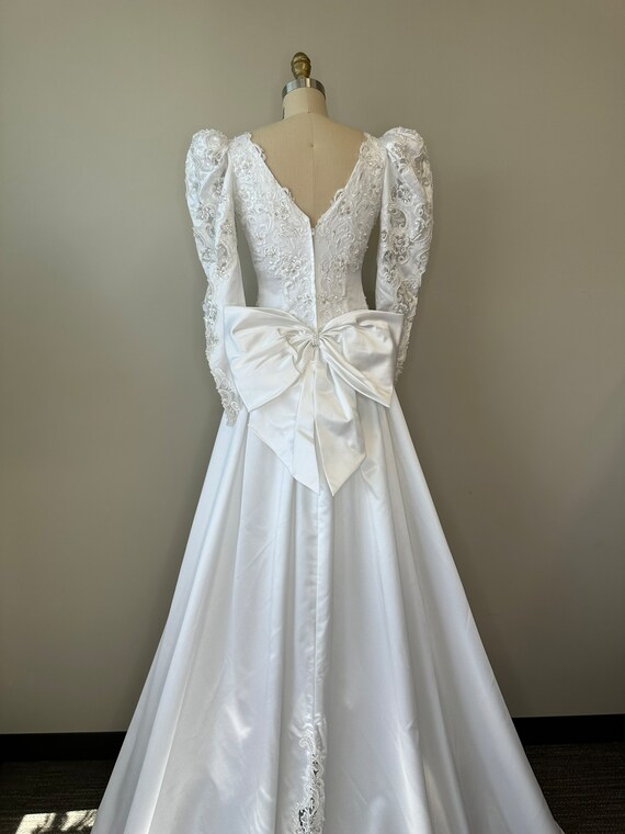 Vintage 80s Satin 2 Piece Pearl Embroidered Wedding Dress - Etsy Vintage 80s Satin 2 Piece Pearl Embroidered Wedding Dress - Etsy