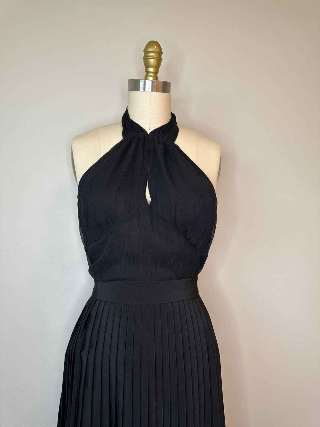 Black Halter Silk Tie Blouse - Etsy