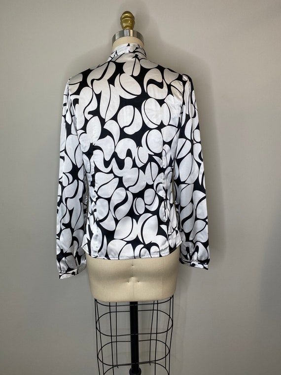 Vintage White Circle Polka Dot Pussy Bow Blouse Gem